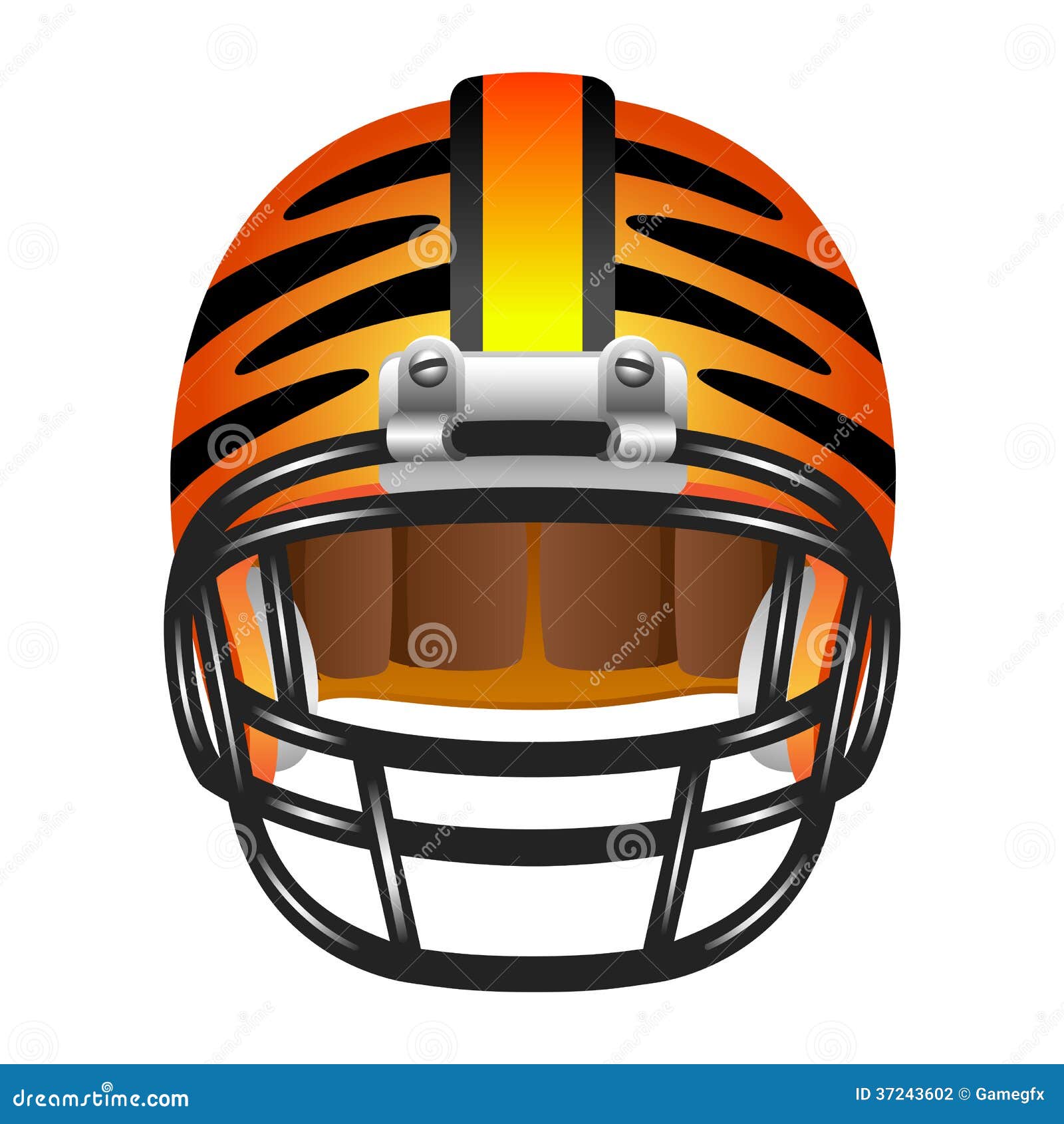 Football Helmet with Tiger Stripes Stock Illustration - Illustration of ...