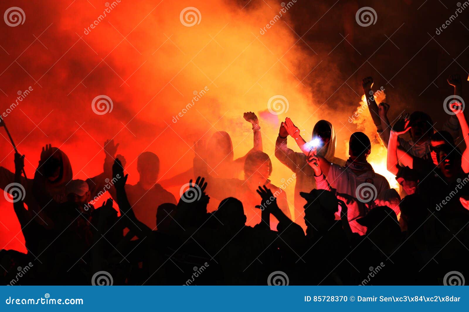 Football hooligans stock photo. Image of smoke, flag - 85728370