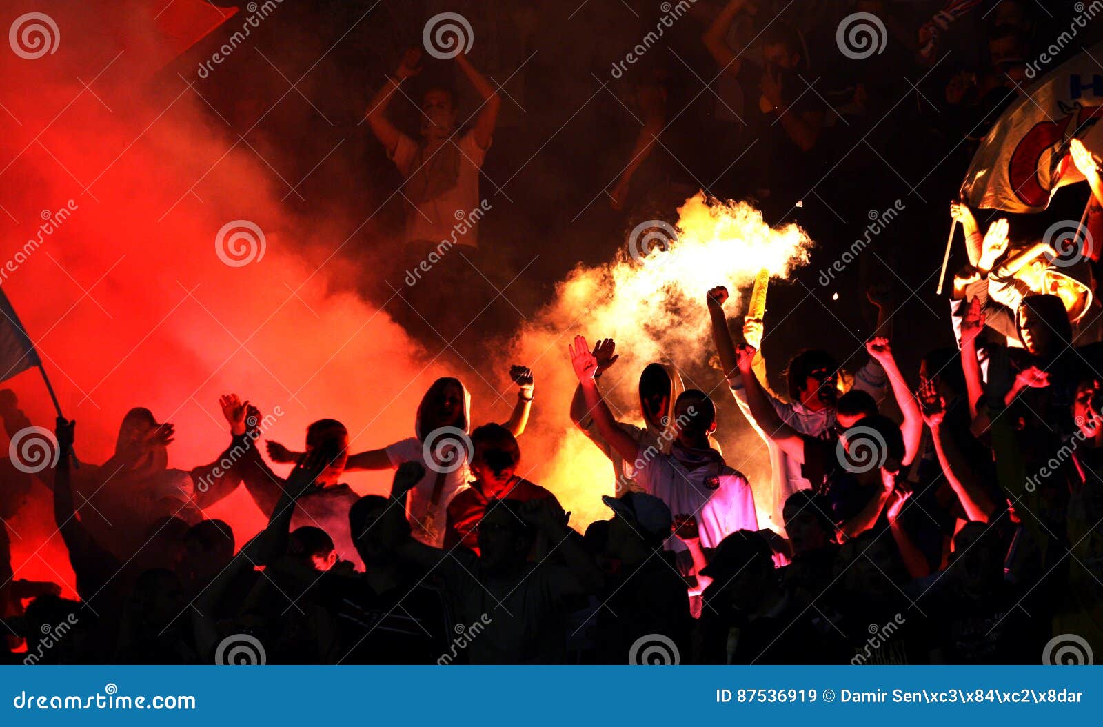 Football hooligans editorial stock image. Image of flag - 87536919