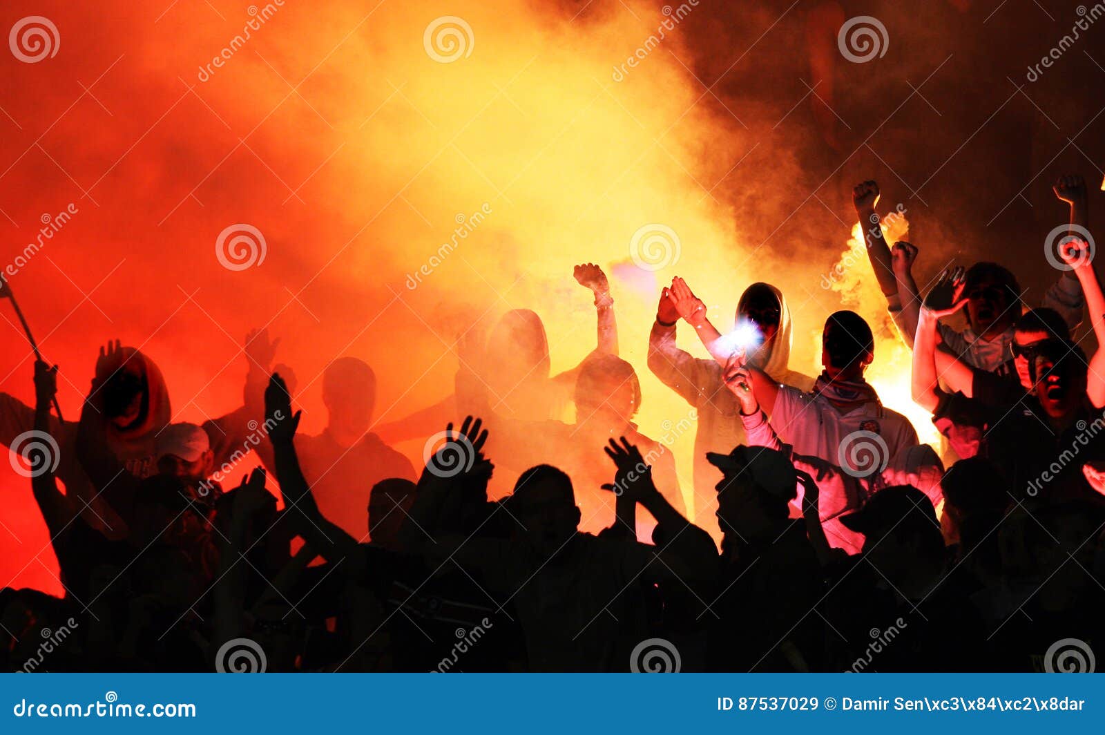Football hooligans editorial stock image. Image of silhouette - 87537029