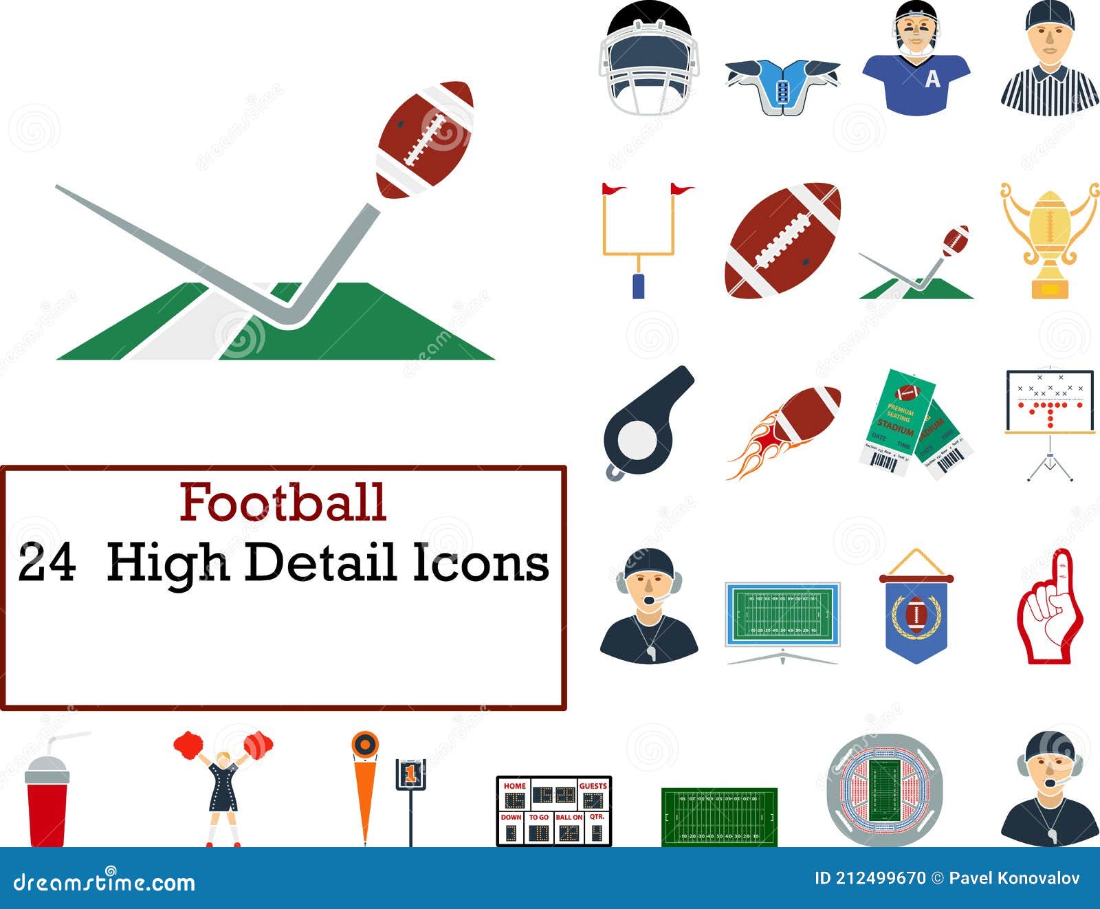 Football Icon Set stock vector. Illustration of line - 212499670