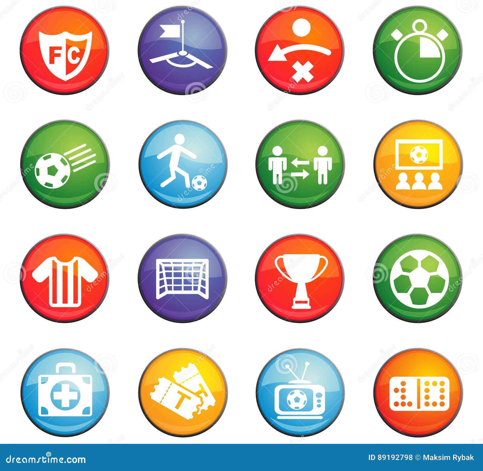 Football icon set stock illustration. Illustration of element - 89192798
