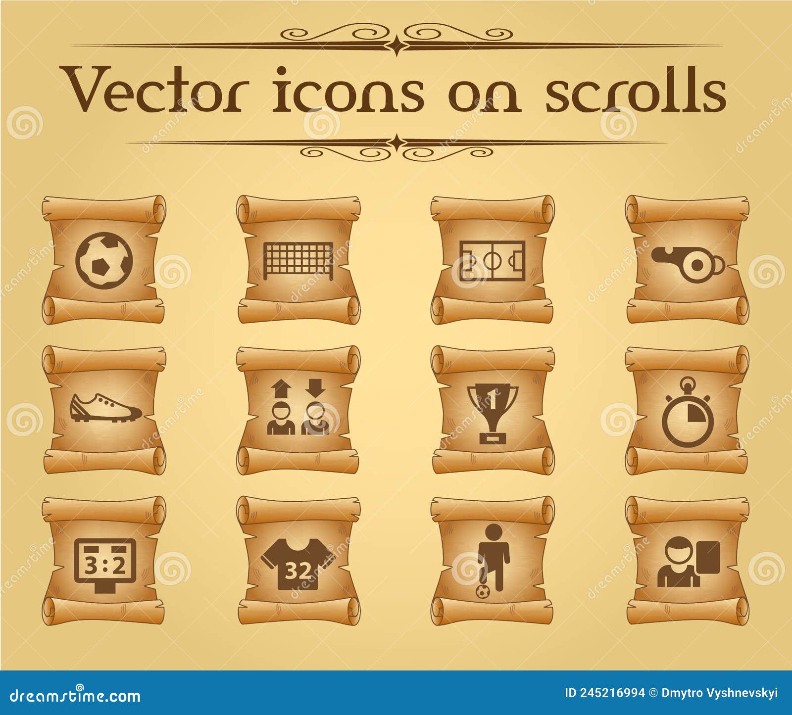 Football icon set stock vector. Illustration of card - 245216994