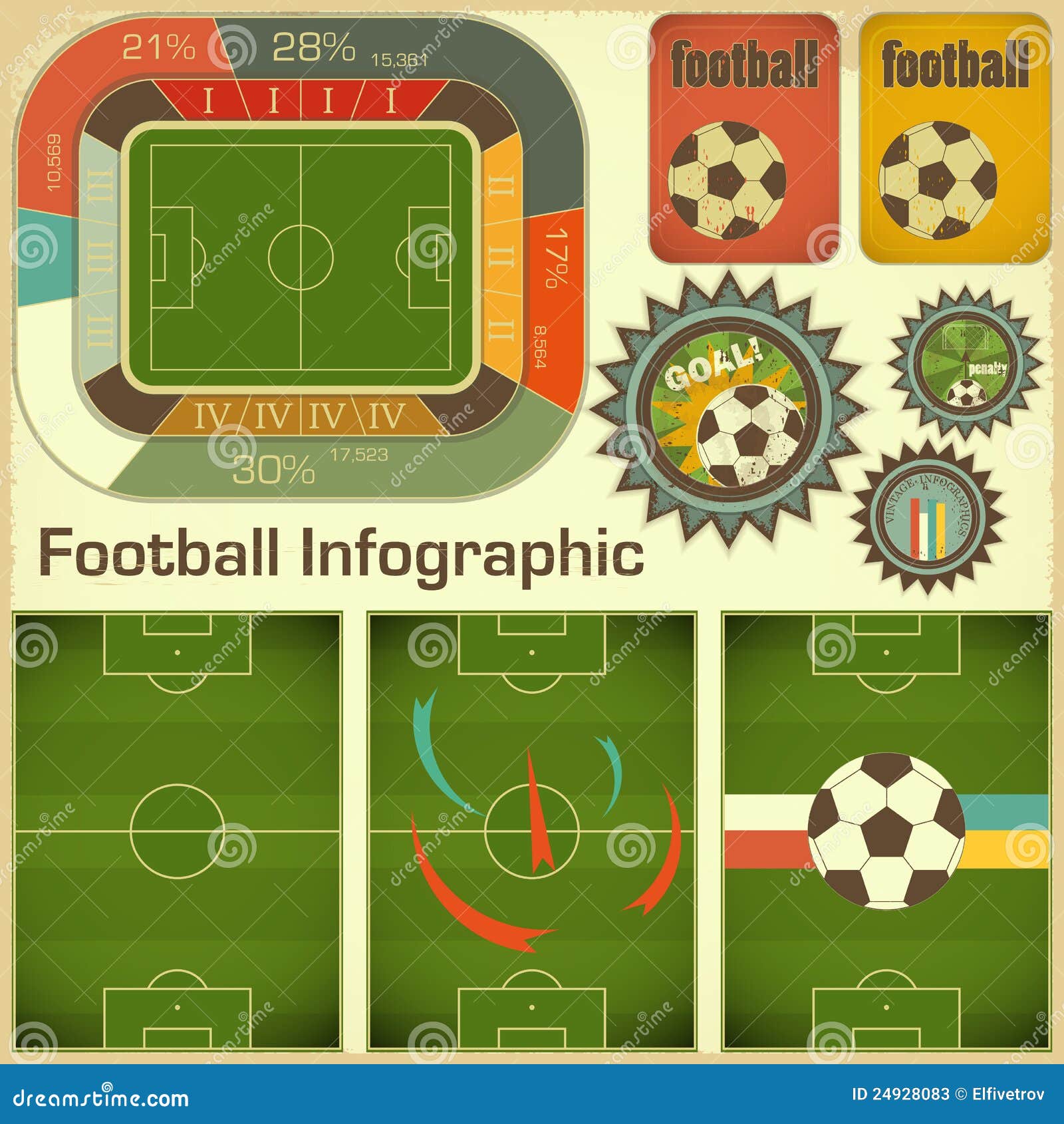 Football Infographic Elements Stock Vector - Illustration of field ...