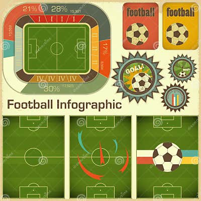 Football Infographic Elements Stock Vector - Illustration of field ...