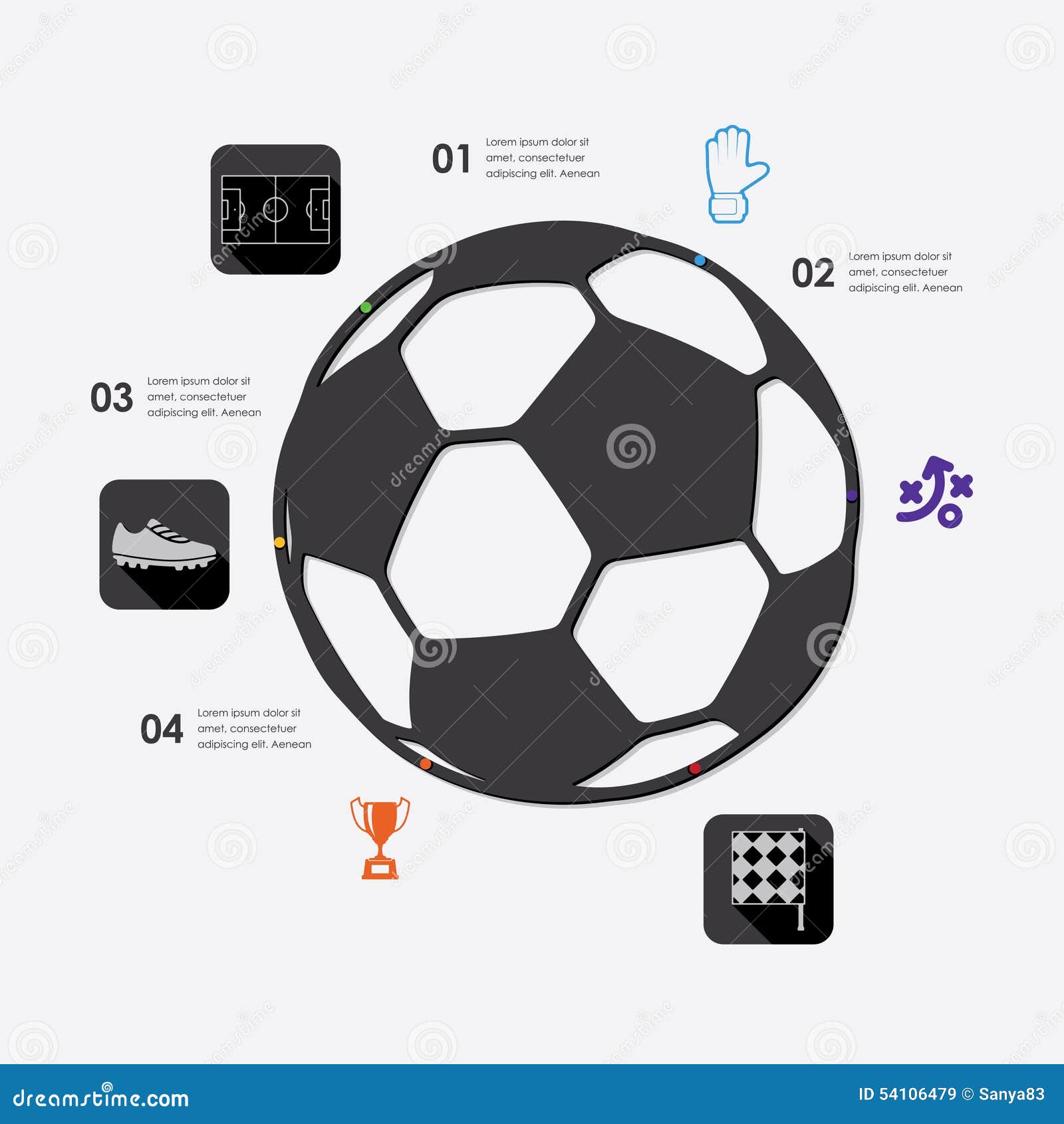 Football infographic stock vector. Illustration of color - 54106479