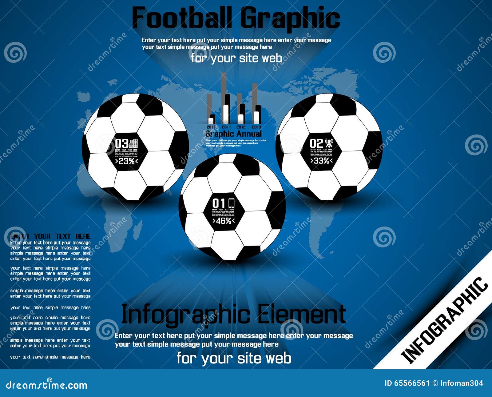 Football infographic stock vector. Illustration of concept - 65566561