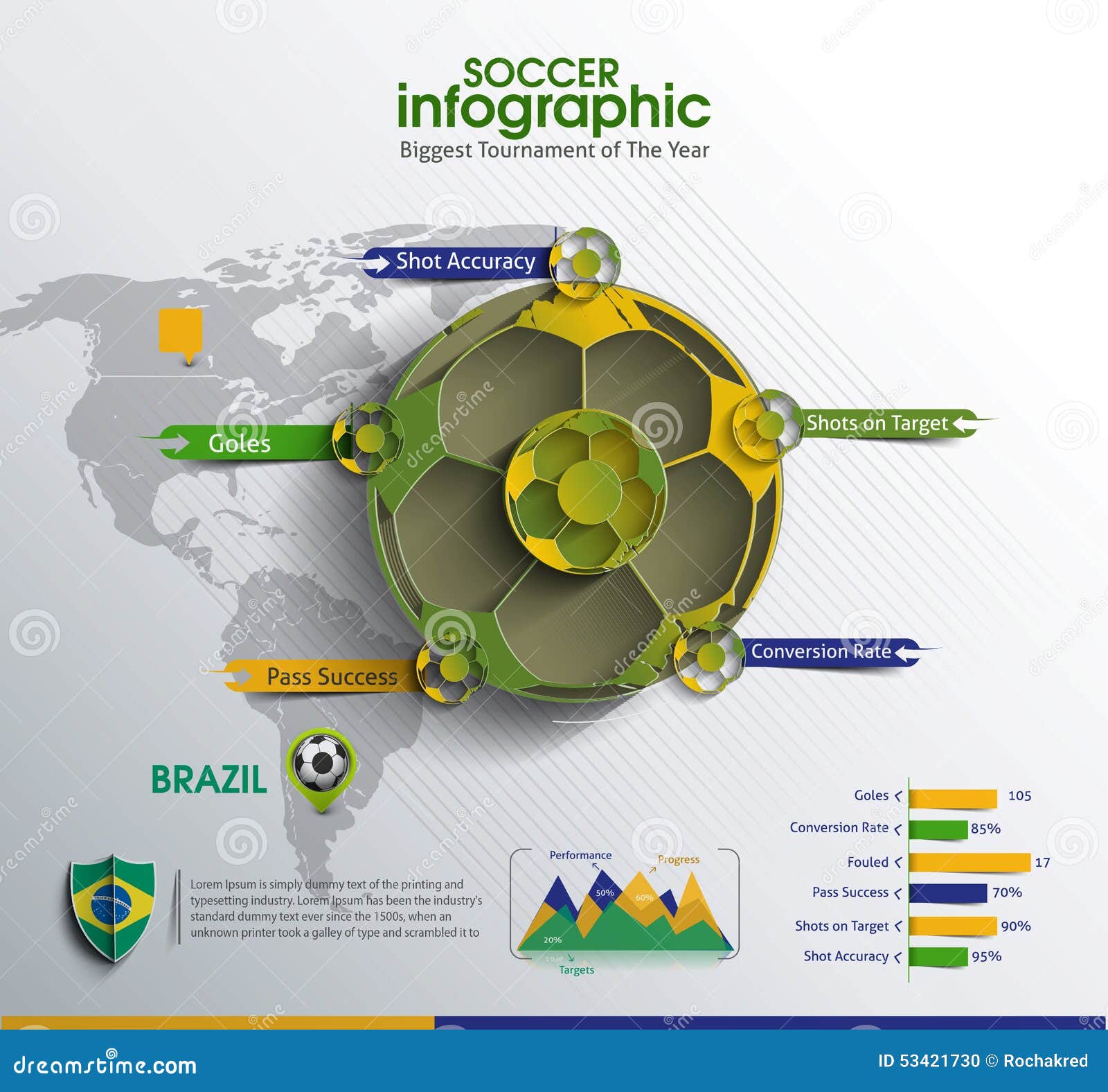 Football Infographic Vector Stock Vector - Illustration of brasilia ...