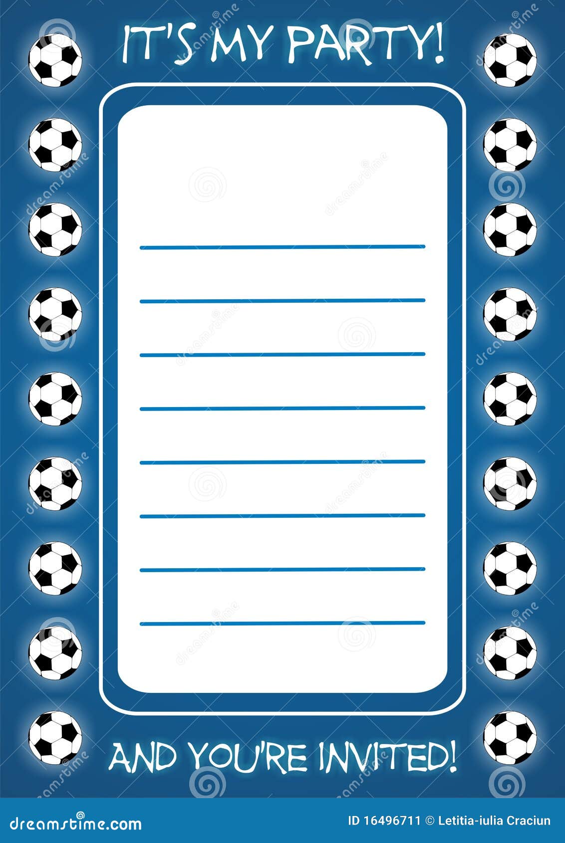 Football invitation stock vector. Illustration of blue - 16496711