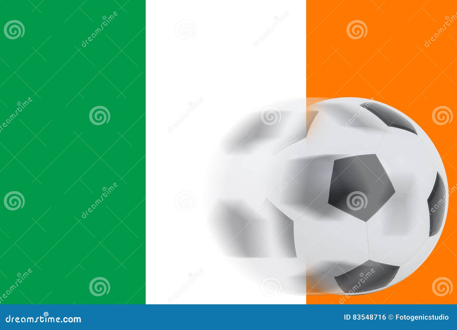 Football on Ireland flag stock photo. Image of white - 83548716