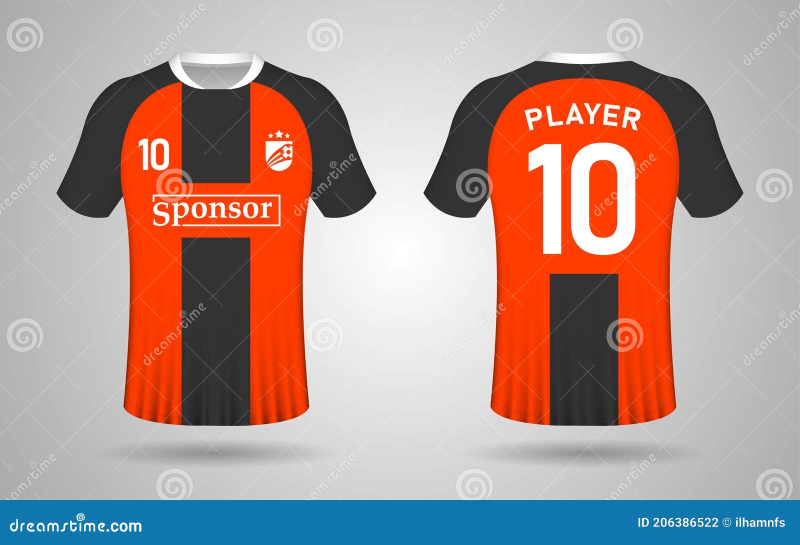 Football Jersey Front and Back Design Template Stock Vector ...