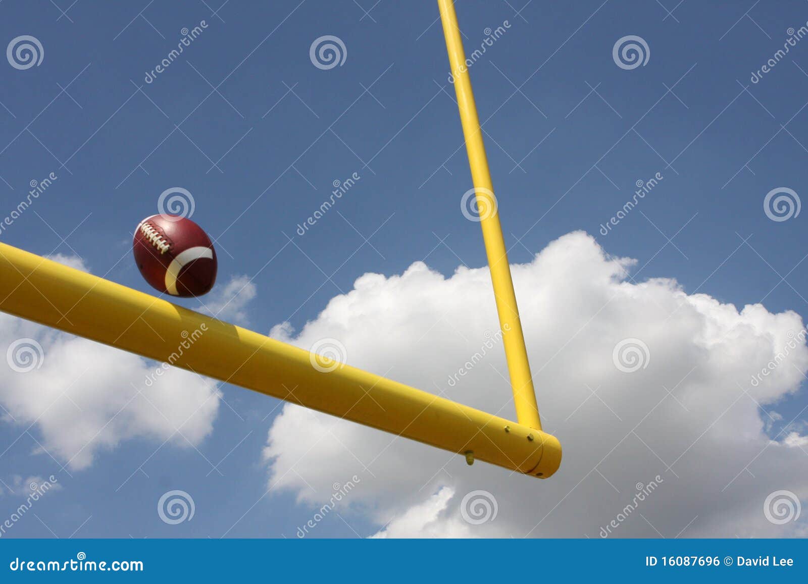 Football Kicked through the Goal Posts Stock Photo - Image of teams ...