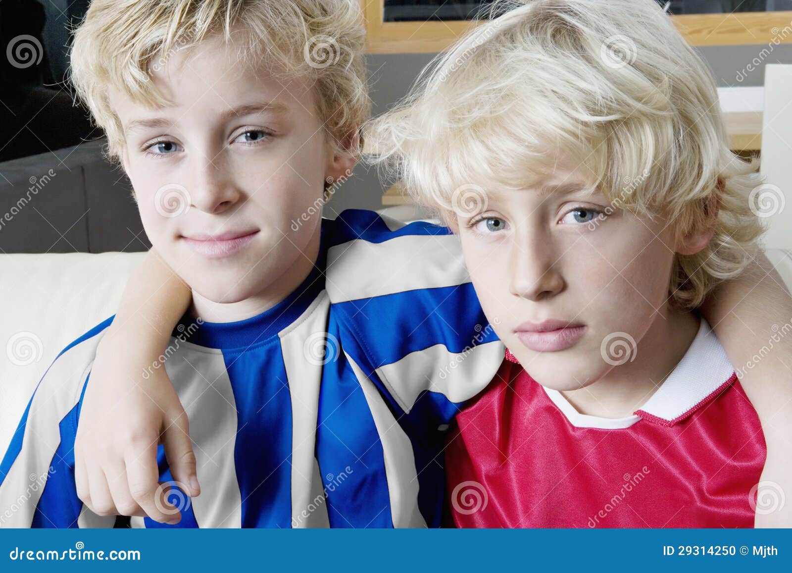 Football Kids Supporting Different Teams Stock Photo - Image of ...