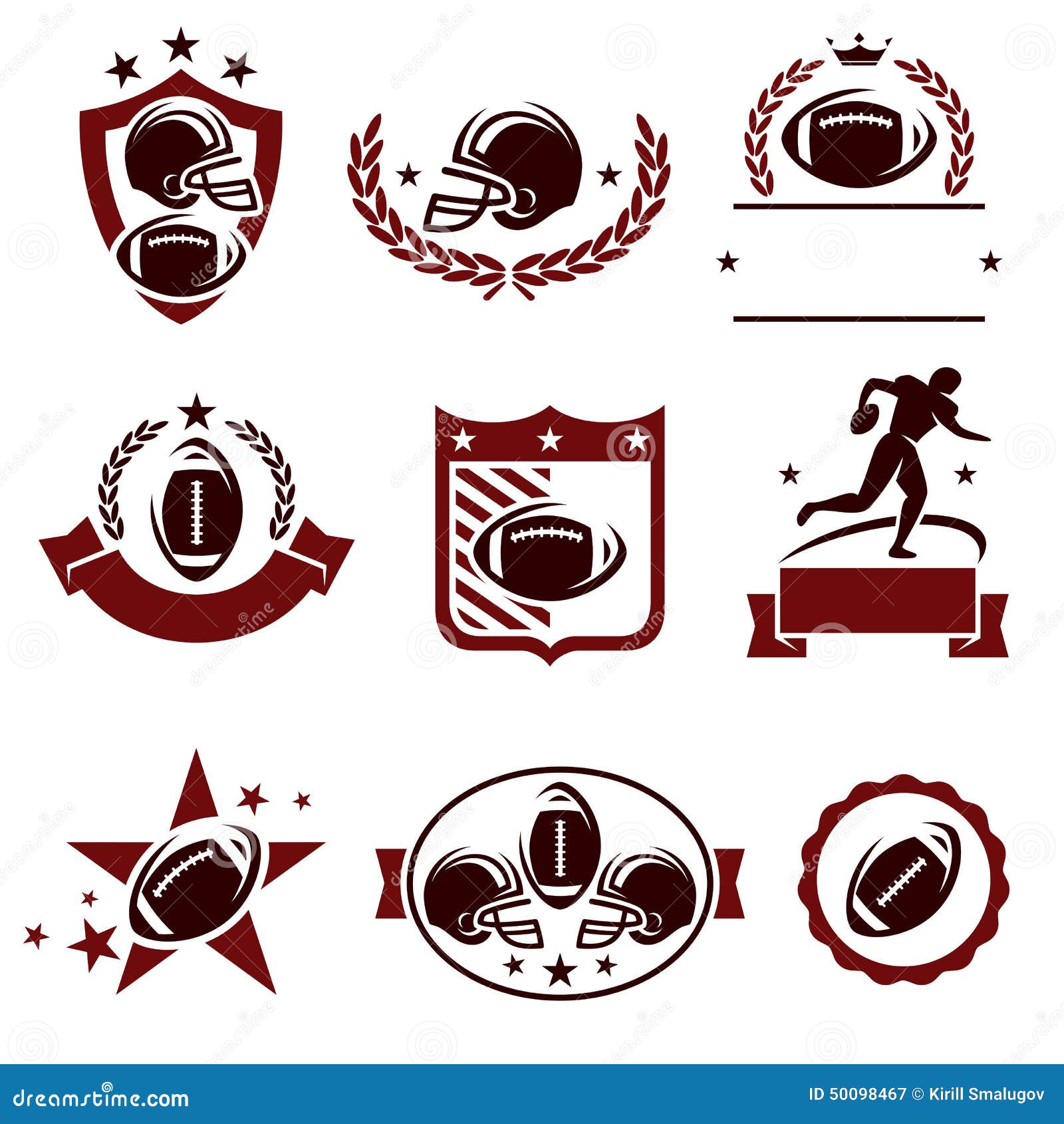Football Labels and Icons Set. Vector Stock Vector - Illustration of ...