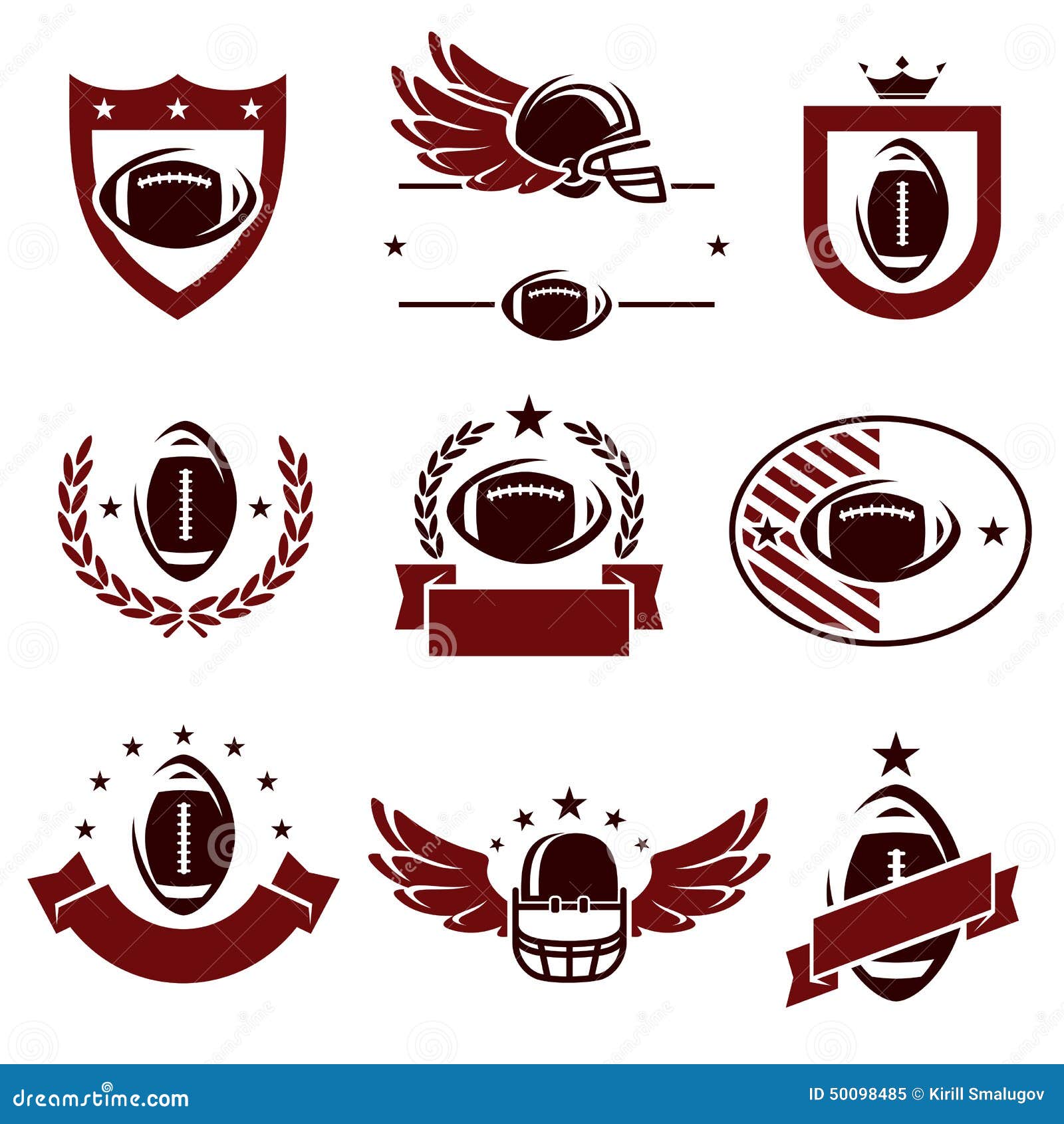Football Labels and Icons Set. Vector Stock Vector - Illustration of ...