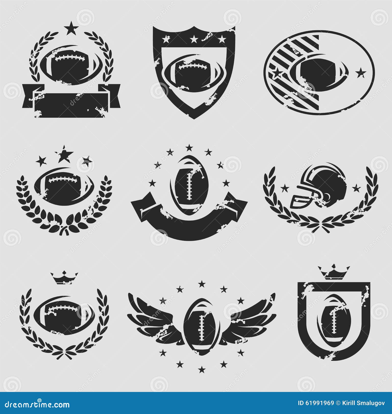 Football Labels and Icons Set. Vector Stock Vector - Illustration of ...