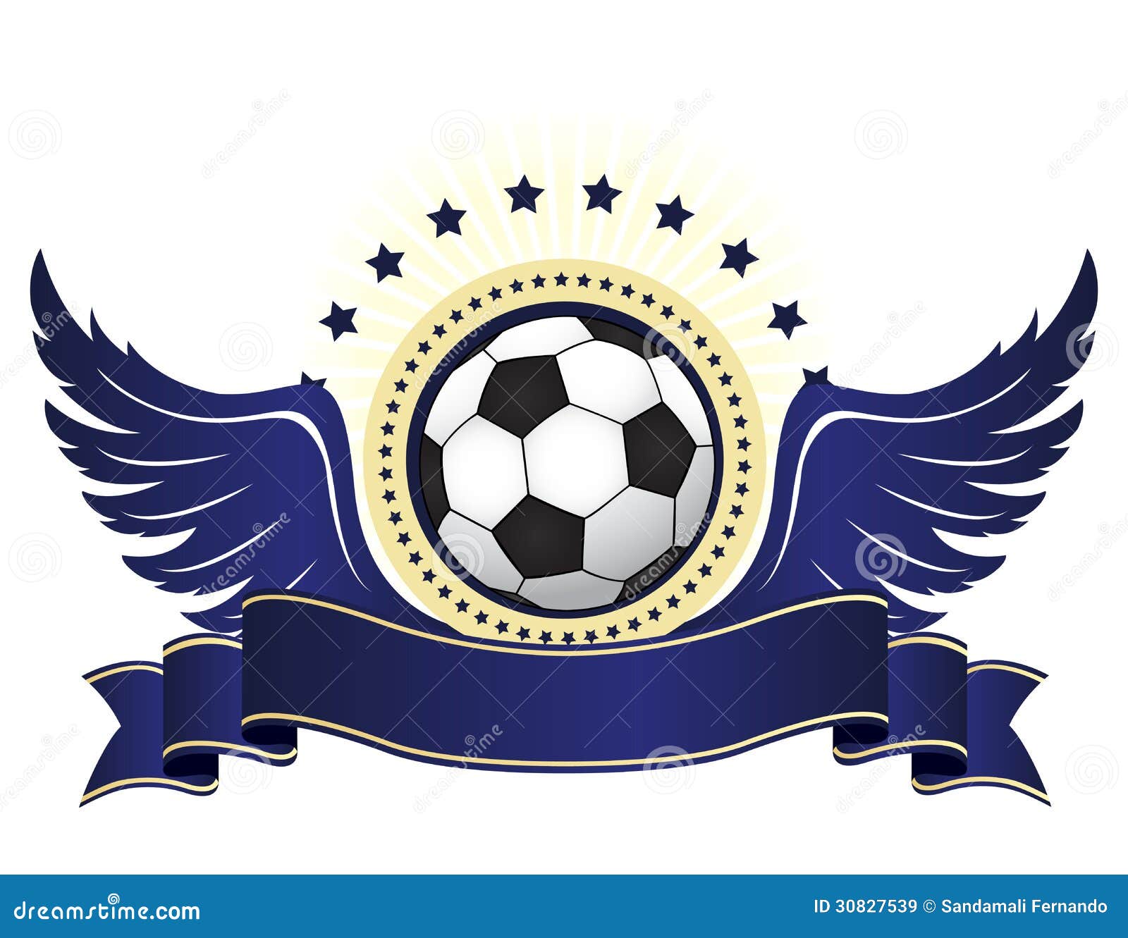Football Logo with Ribbon and Wings Stock Illustration - Illustration ... Football Logo with Ribbon and Wings Stock Illustration - Illustration ...