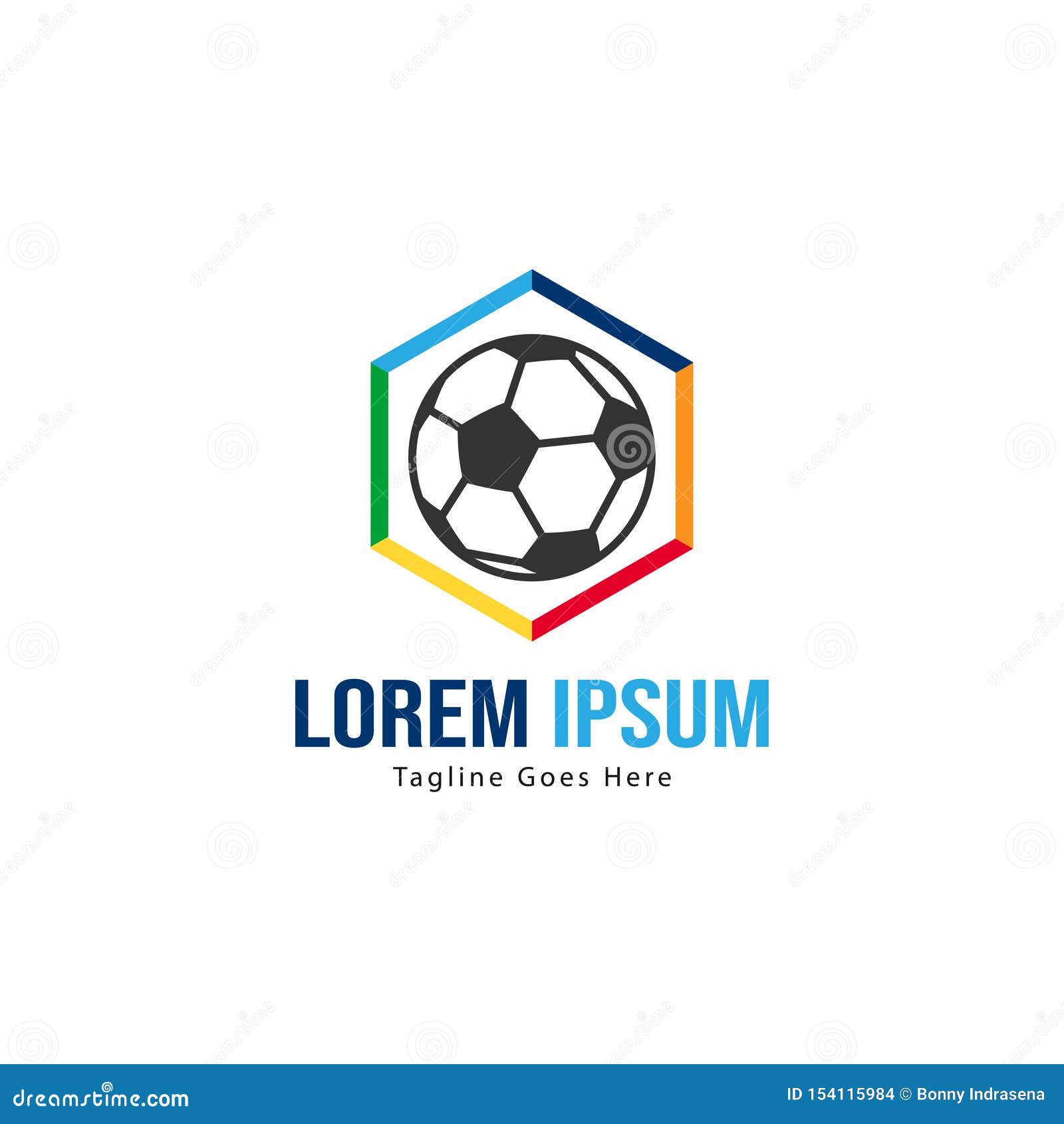 Football Logo Template Design. Football Logo with Modern Frame Isolated ...