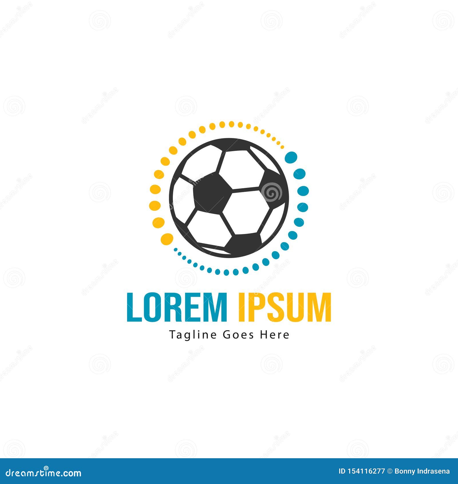 Football Logo Template Design. Football Logo with Modern Frame Isolated ...