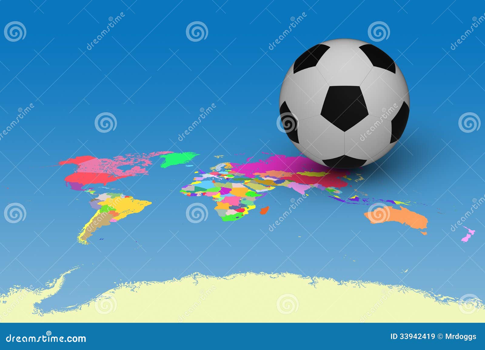 Football on map stock illustration. Illustration of earth - 33942419