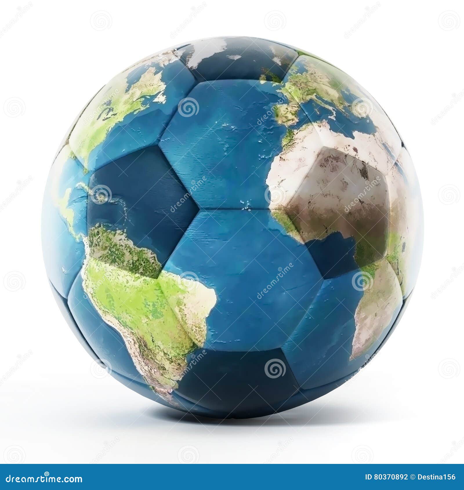 Football Mapped with Earth Texture. 3D Illustration Stock Illustration ...