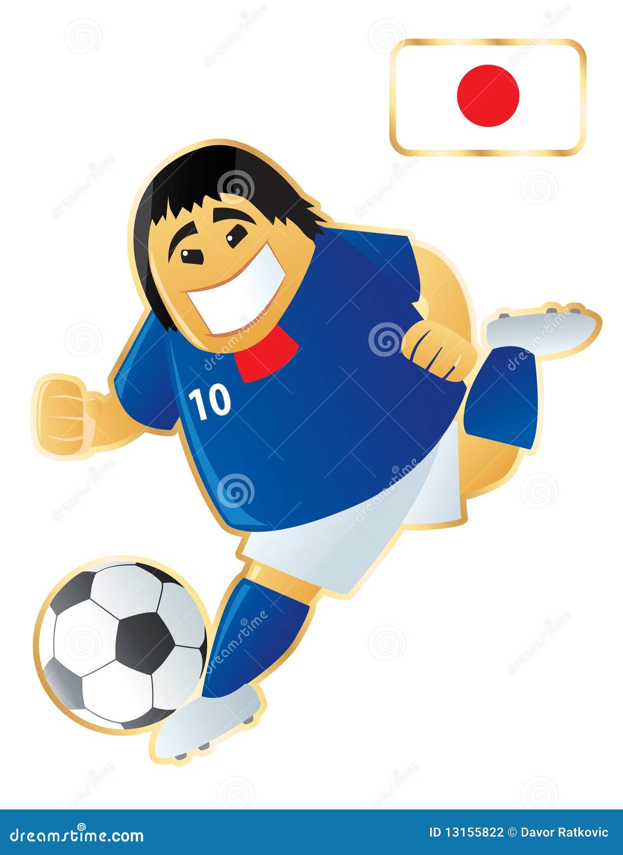 Football mascot Japan stock vector. Illustration of flag - 13155822