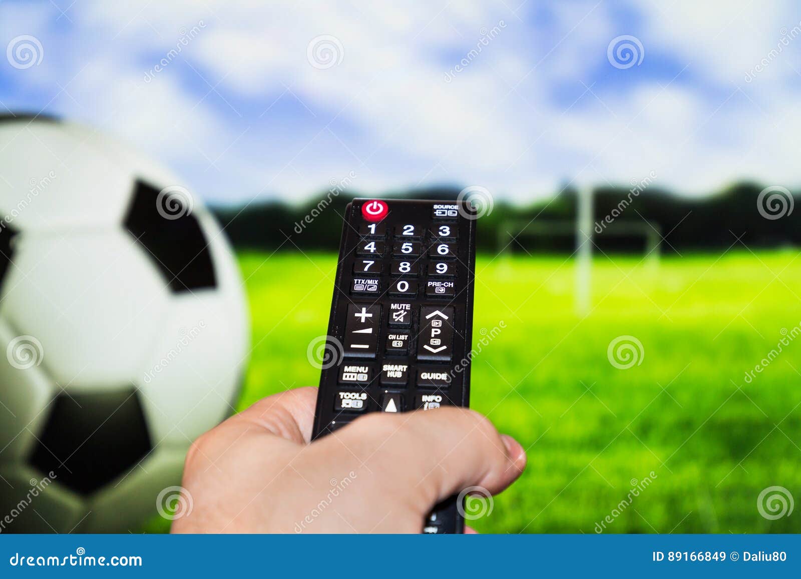 Football Match and Remote Control Stock Image - Image of broadcasting ...