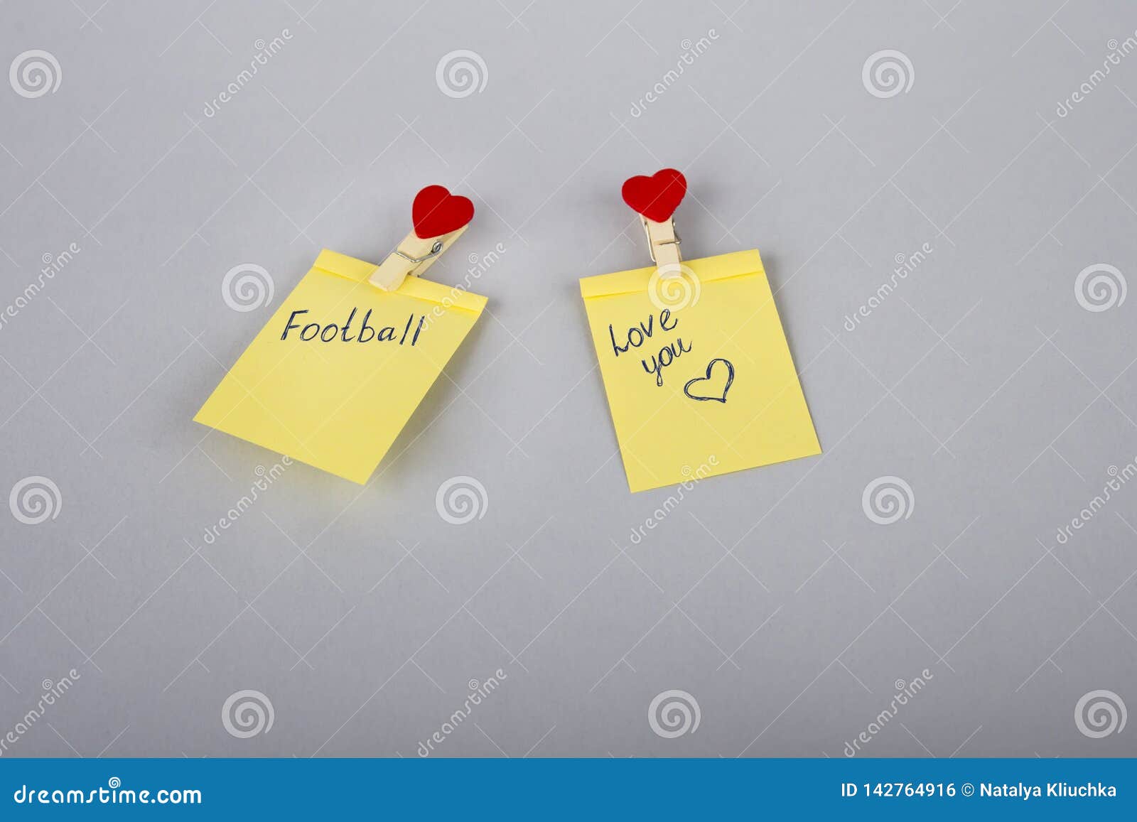 Football. Football Match. Sheet of Paper on the Fridge. Yellow Note on ...