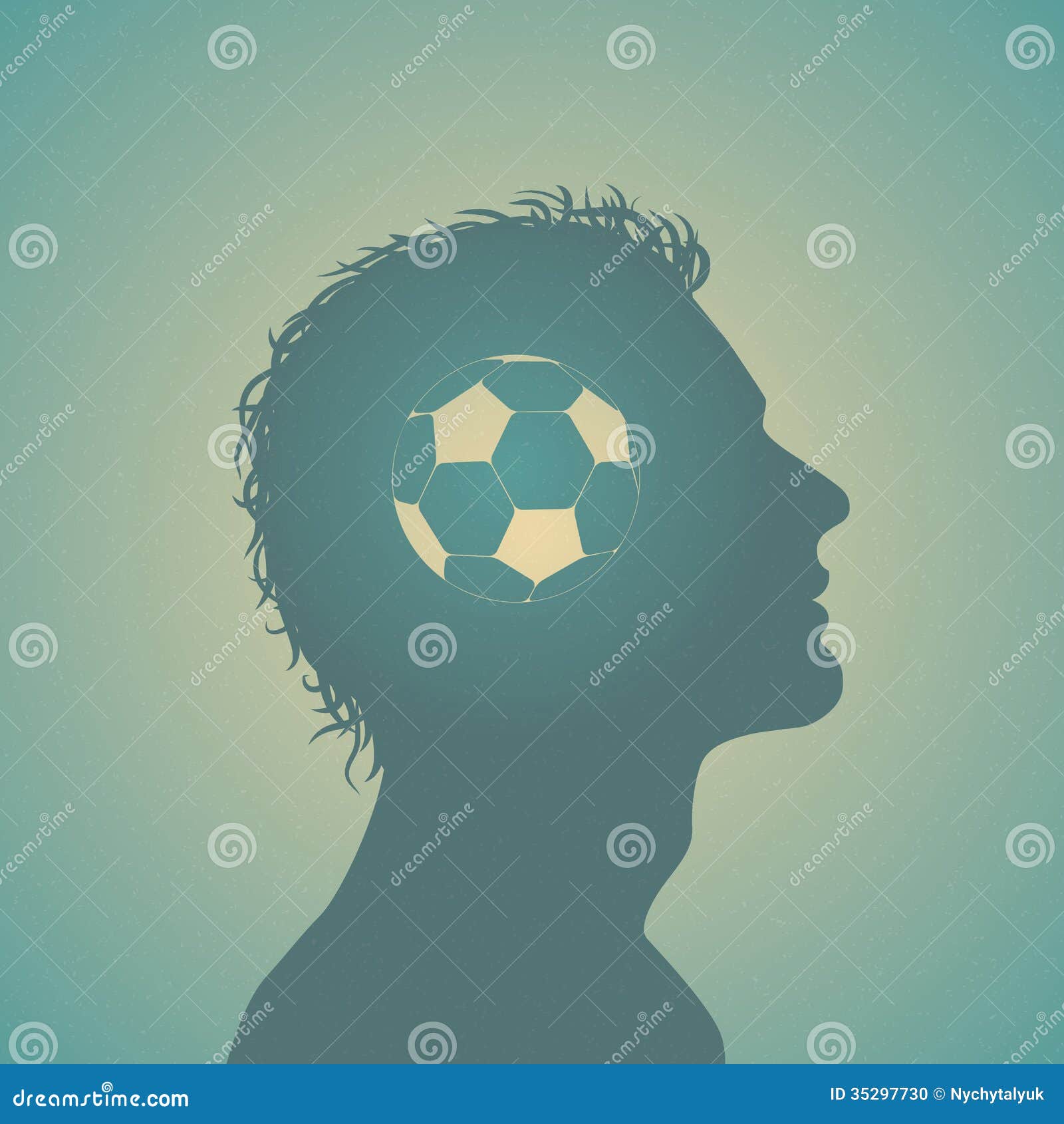 Football in Mind. Vector Illustration Stock Vector - Illustration of ...