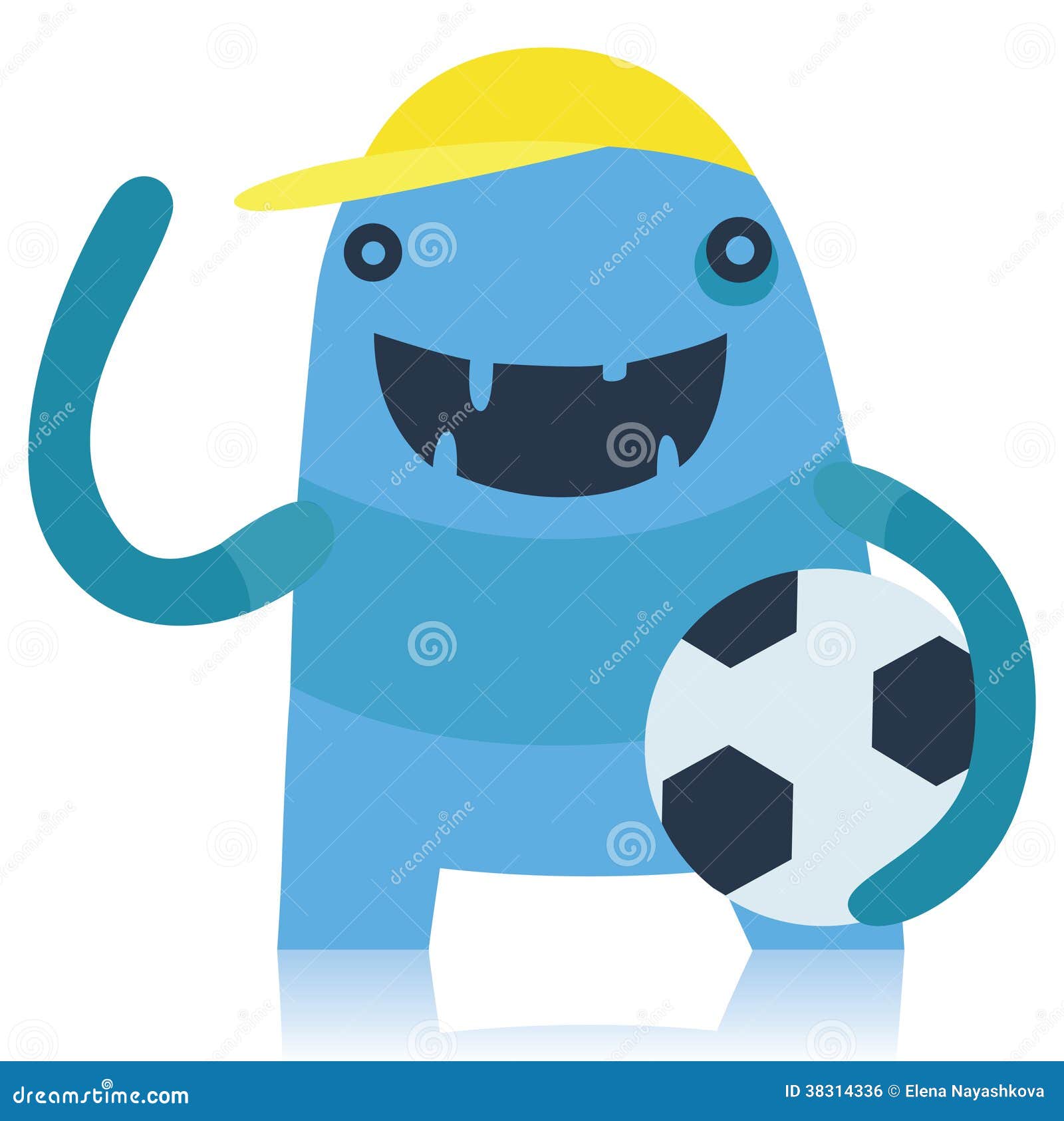 Football Monster Holding a Ball Stock Illustration - Illustration of ...