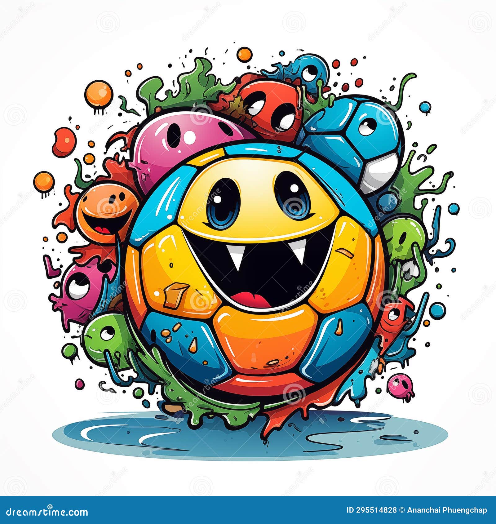 Football Monsters. Doodle Style Stock Illustration - Illustration of ...