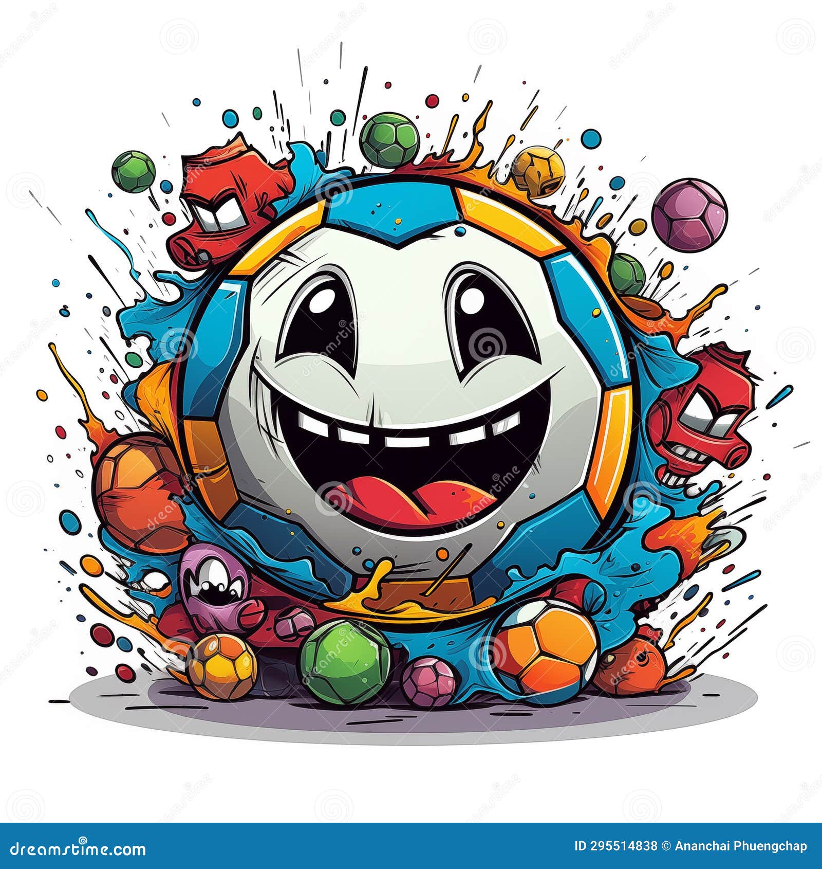 Football Monsters. Doodle Style Stock Illustration - Illustration of ...