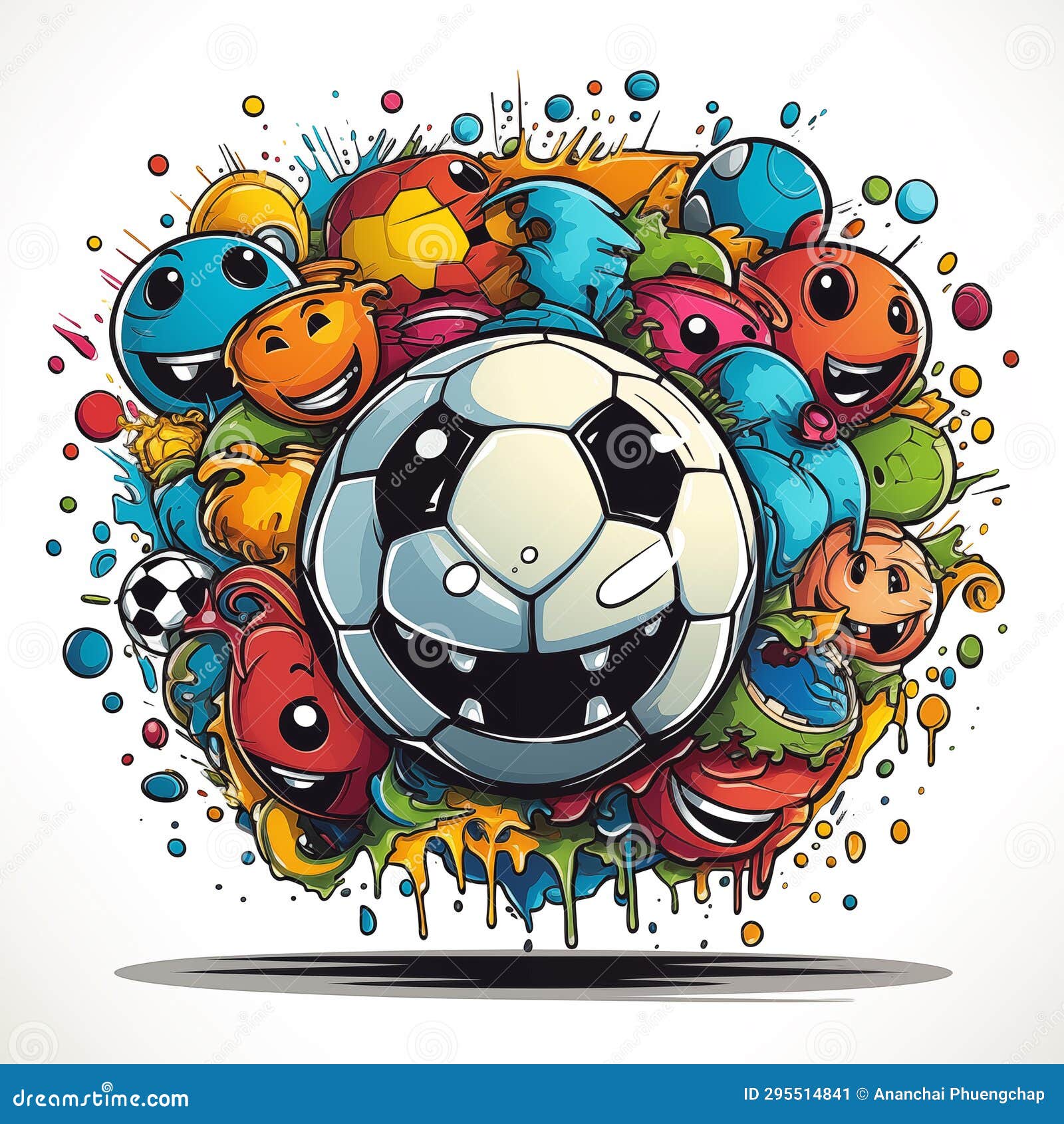 Football Monsters. Doodle Style Stock Illustration - Illustration of ...
