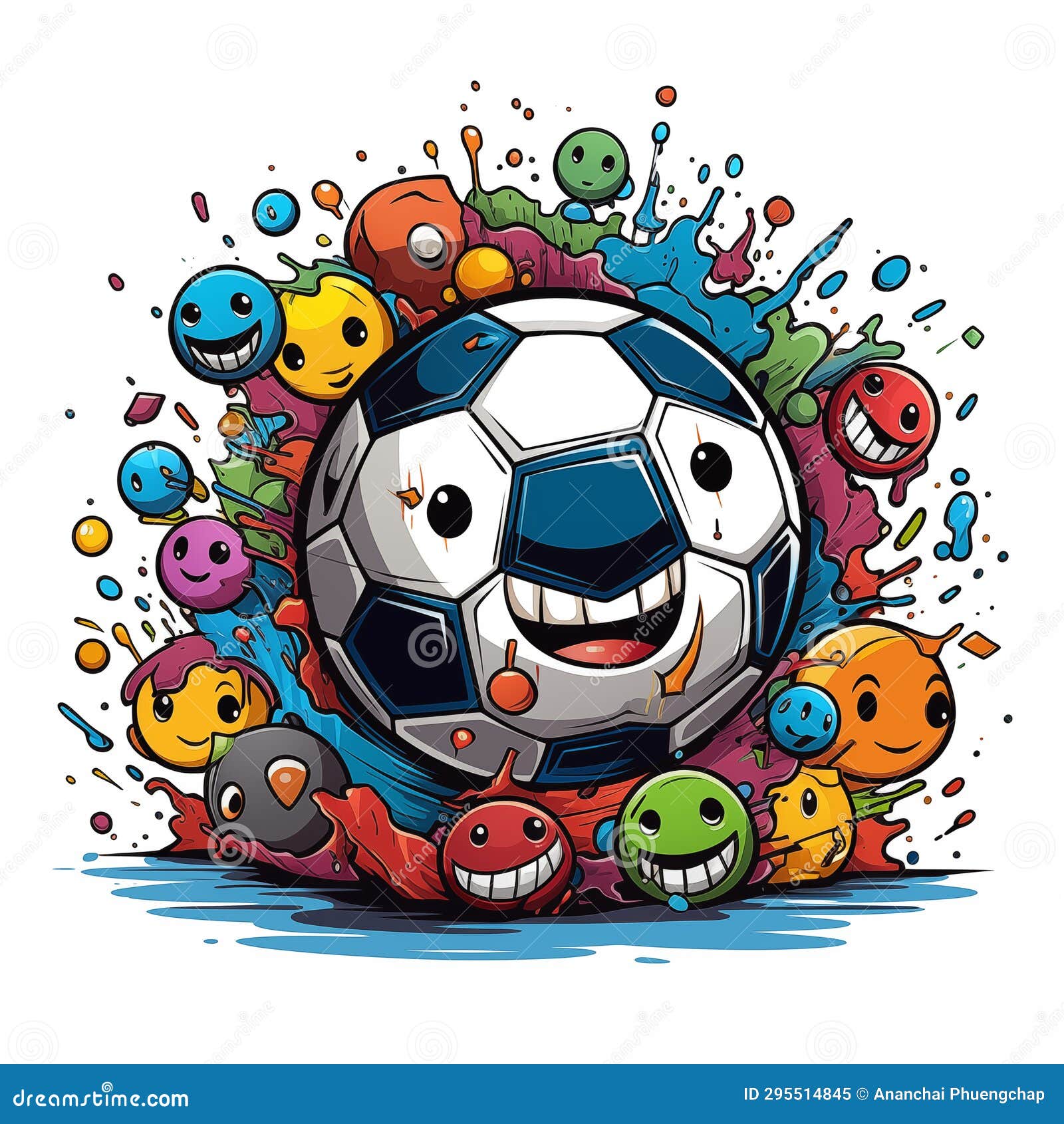 Football Monsters. Doodle Style Stock Illustration - Illustration of ...