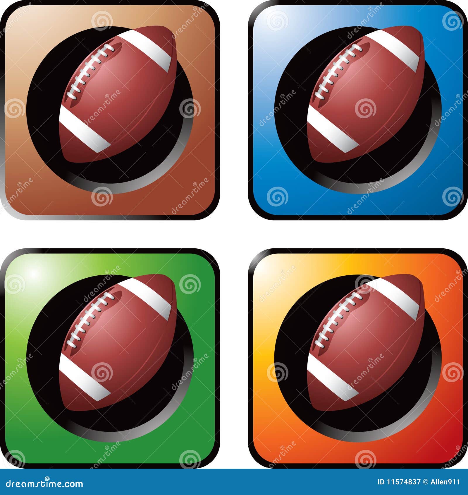 Football on Multicolored Web Buttons Stock Vector - Illustration of ...