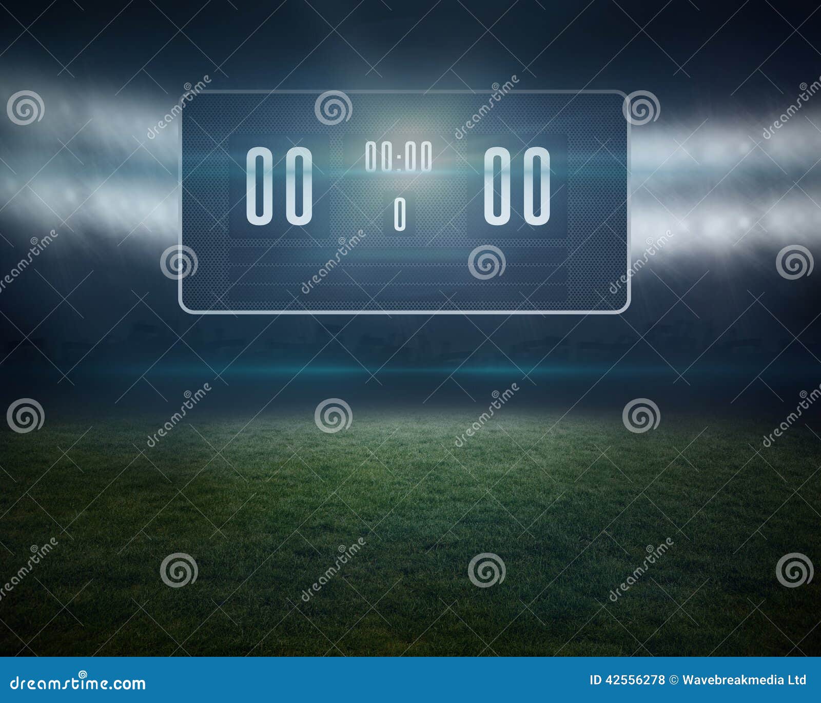 Football Pitch with Black Scoreboard Stock Illustration - Illustration ...