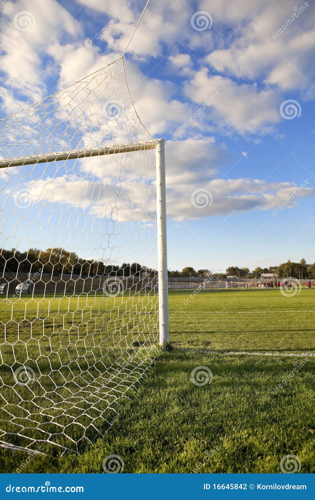 Football pitch goal posts stock photo. Image of place - 16645842