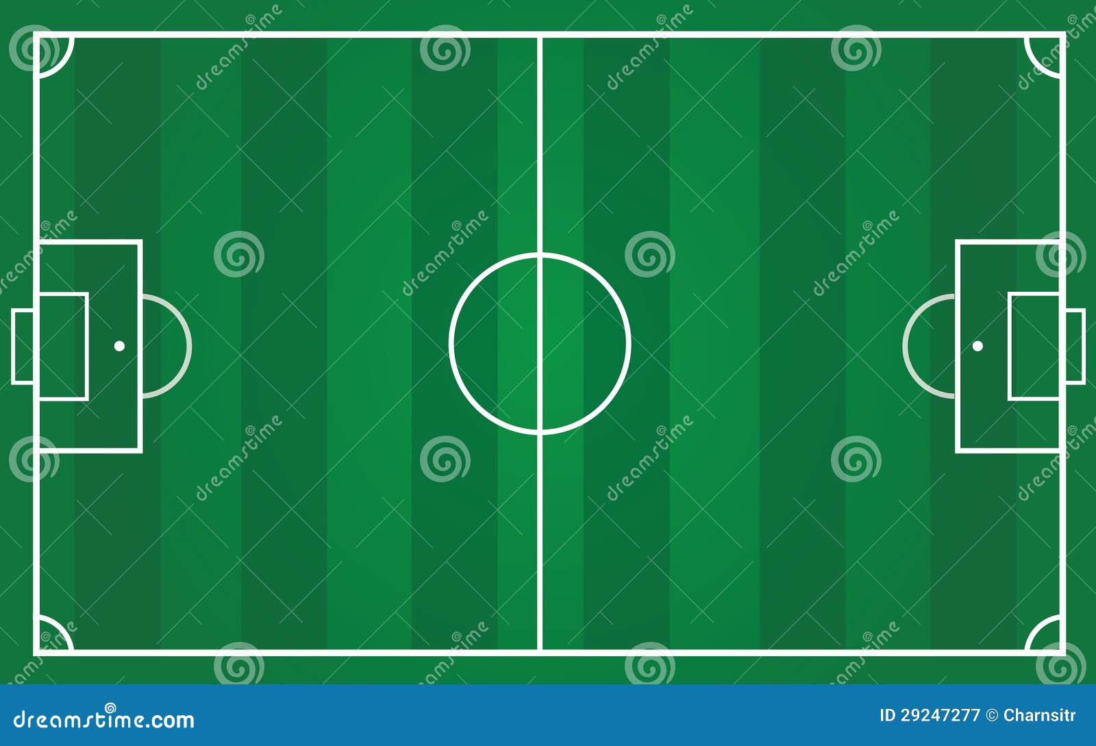 Football Pitch for Team Plan Stock Illustration - Illustration of plan ...
