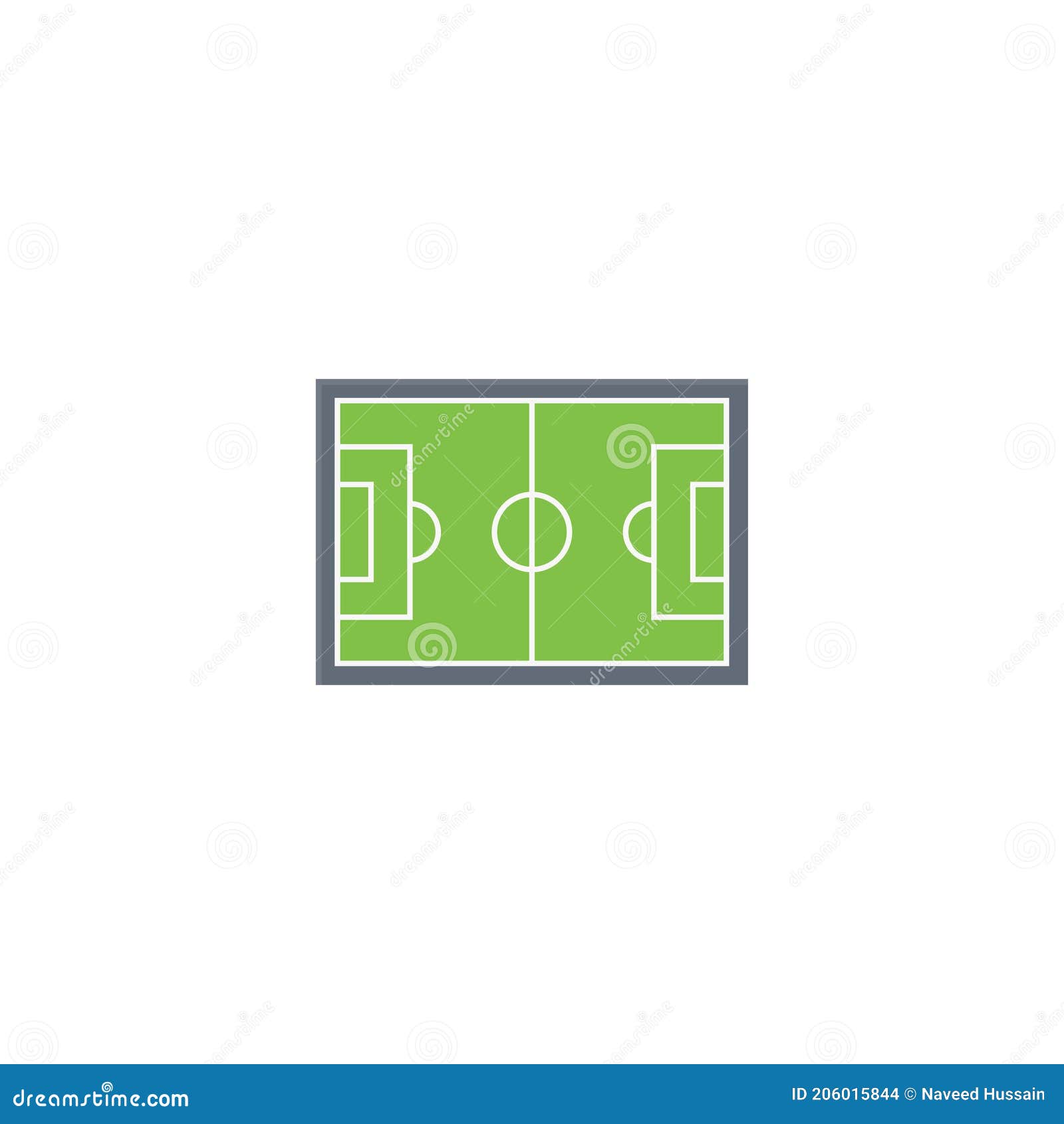 Football Pitch Vector Flat Colour Icon Stock Vector - Illustration of ...