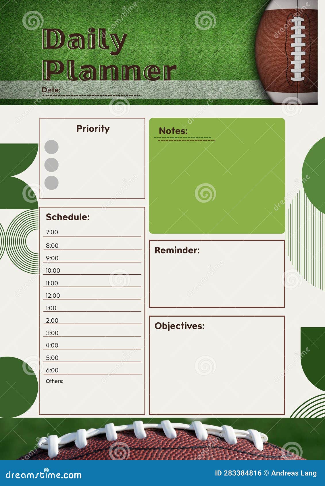 Football Planner Digital Planning Insert Sheet Printable Page Template ...