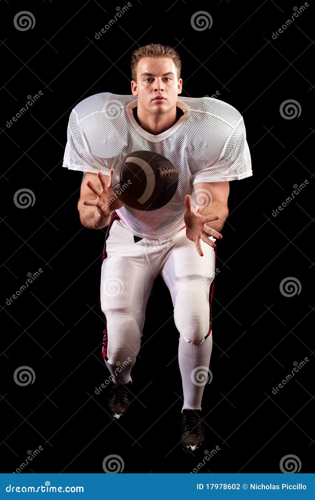 Football Player stock photo. Image of reciever, ball - 17978602