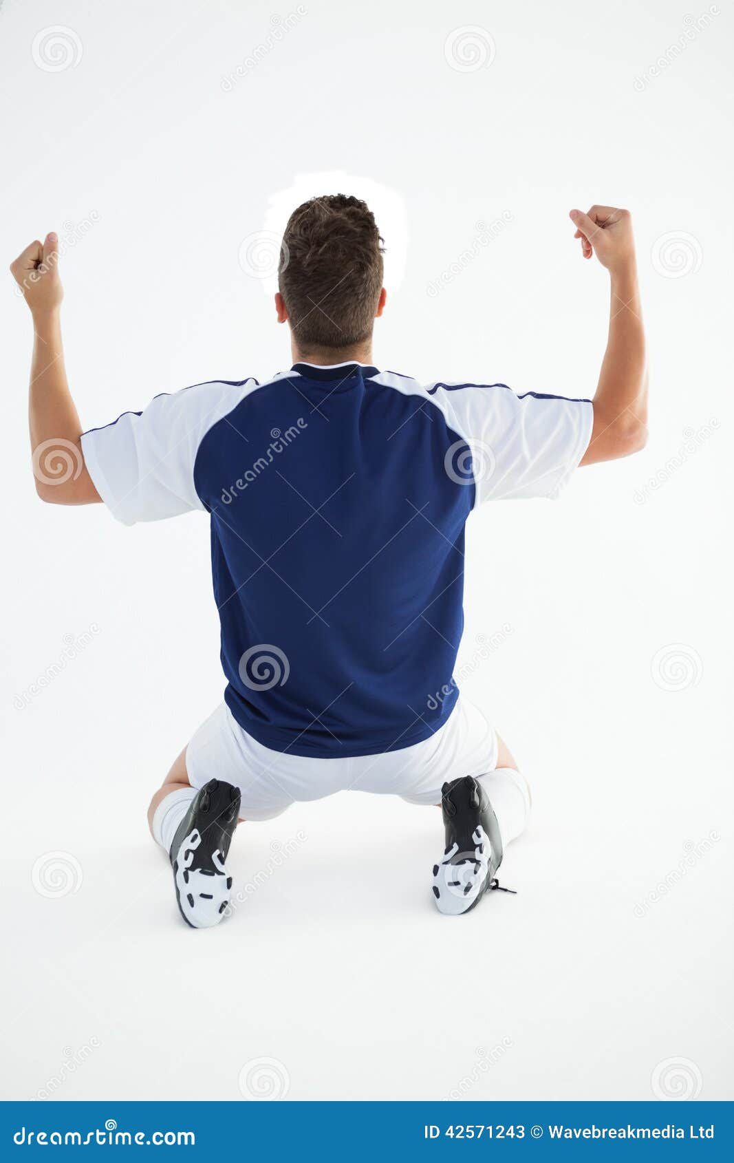 Football Player in Blue Celebrating Stock Image - Image of world ...