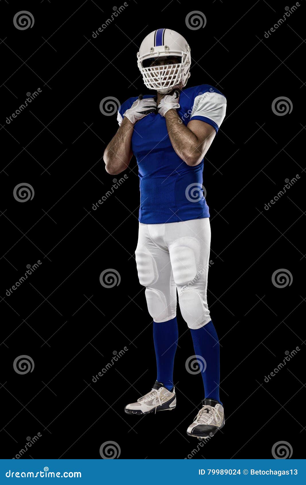 Football Player stock photo. Image of blue, power, stadium - 79989024