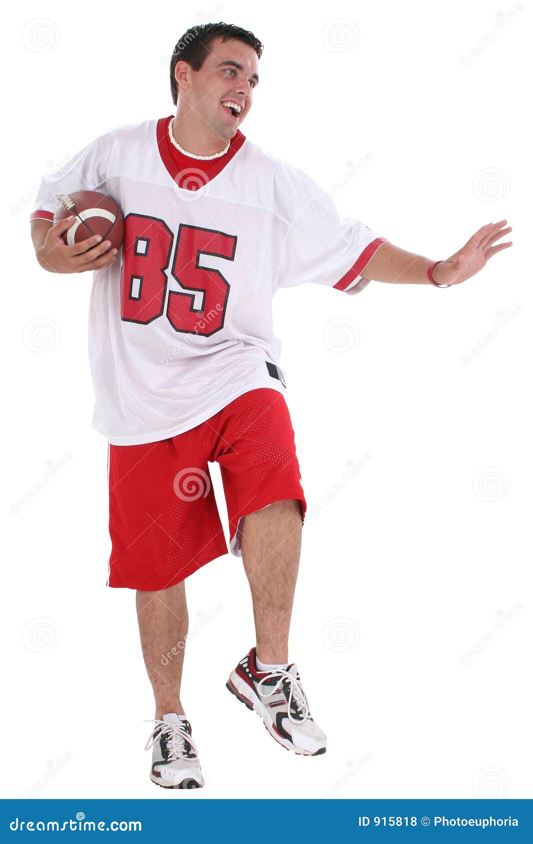 Football Player with Clipping Path Stock Photo - Image of play, college ...