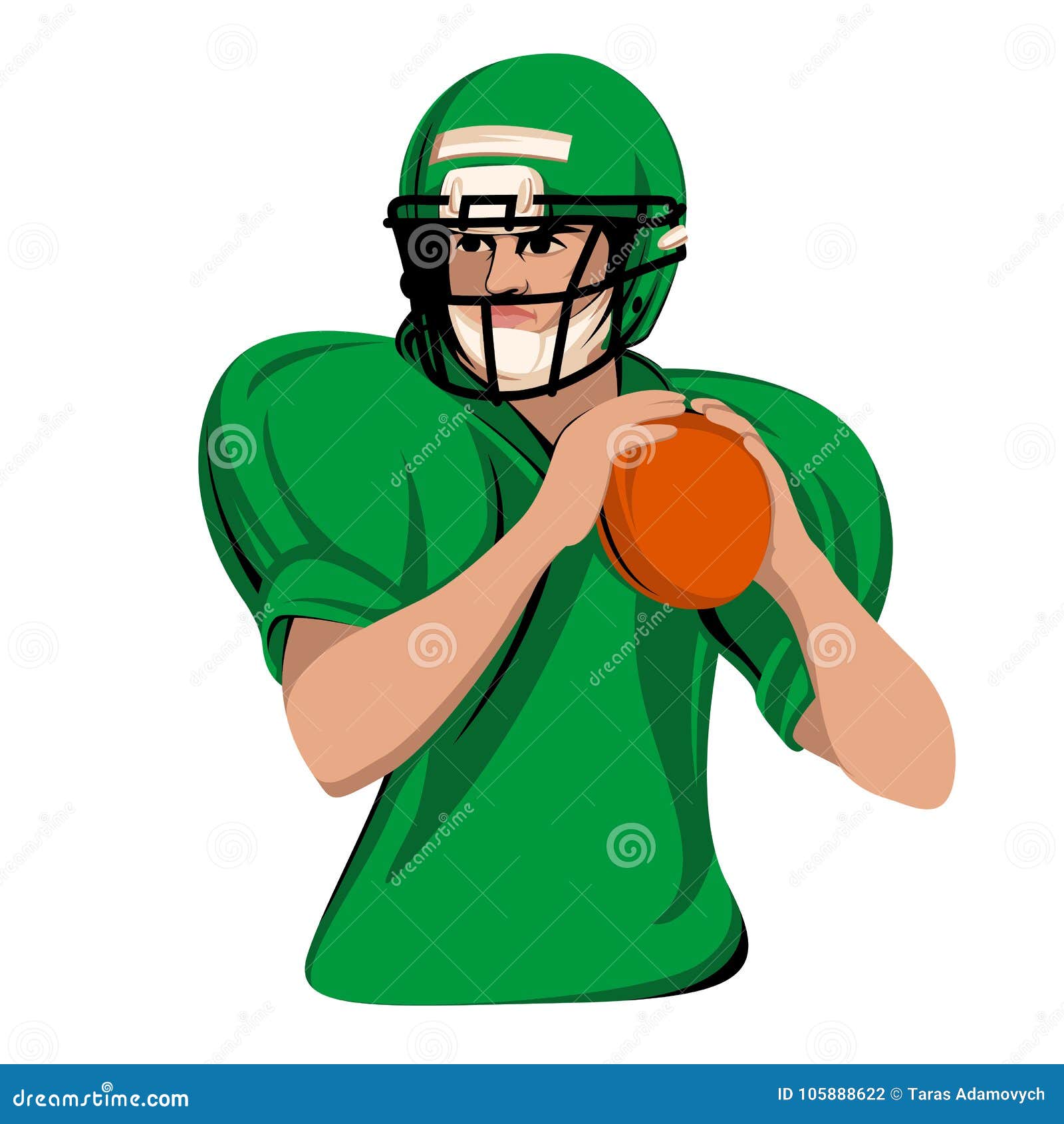 Football Player Face Vector Illustration Flat Style Front Stock Vector ...