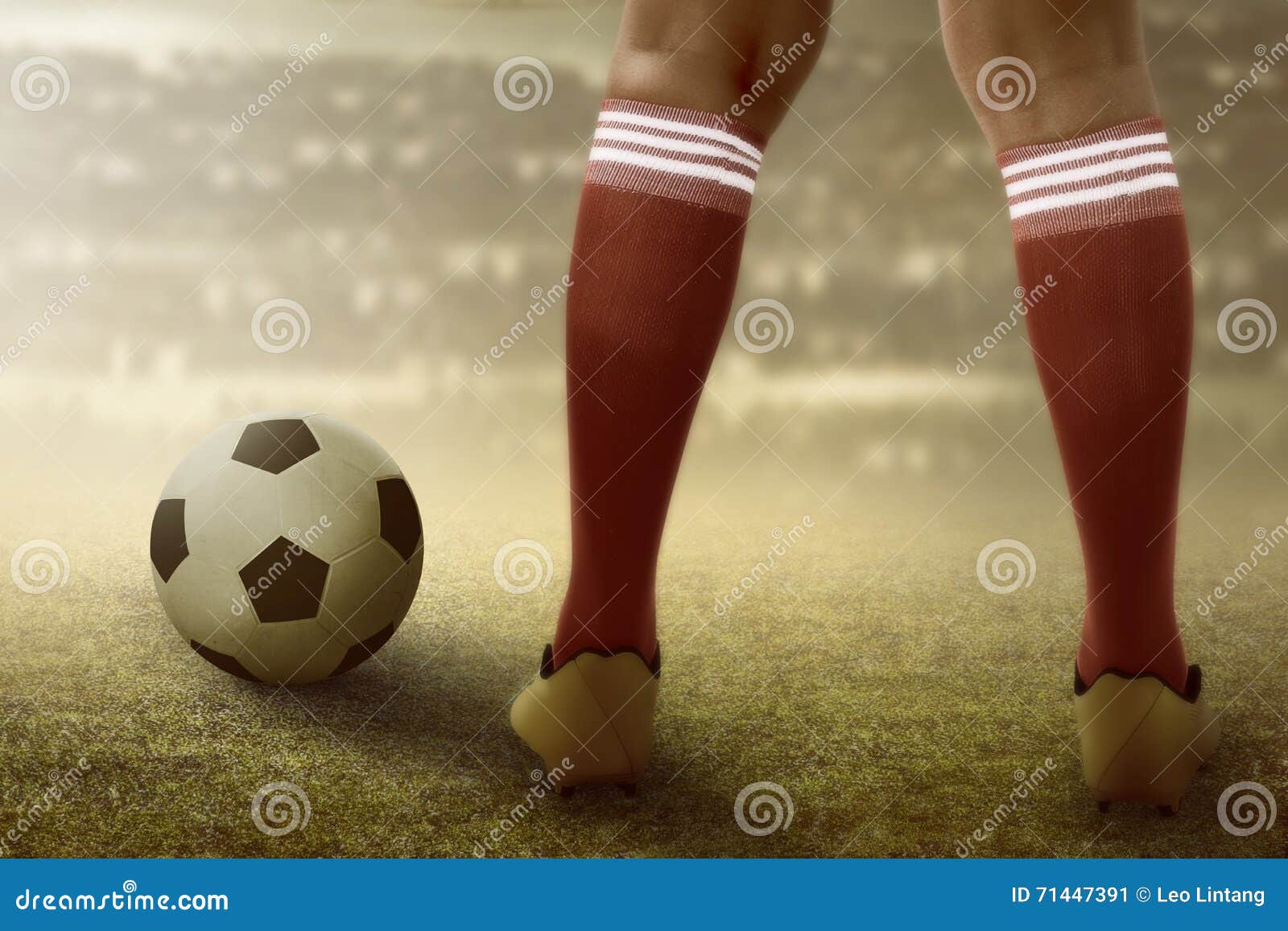 Football Player Feet with Ball Stock Image - Image of hobby, game: 71447391