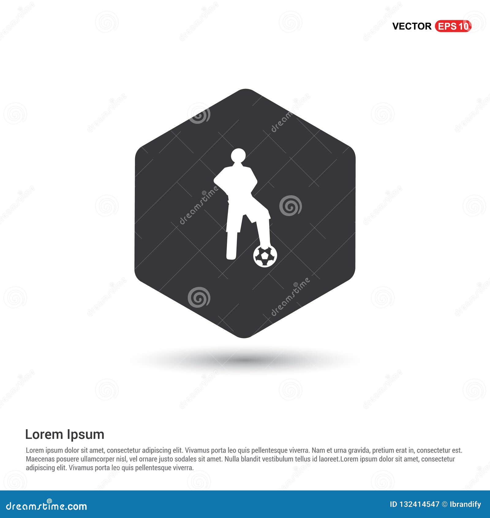 Football Player Icon stock vector. Illustration of goal - 132414547