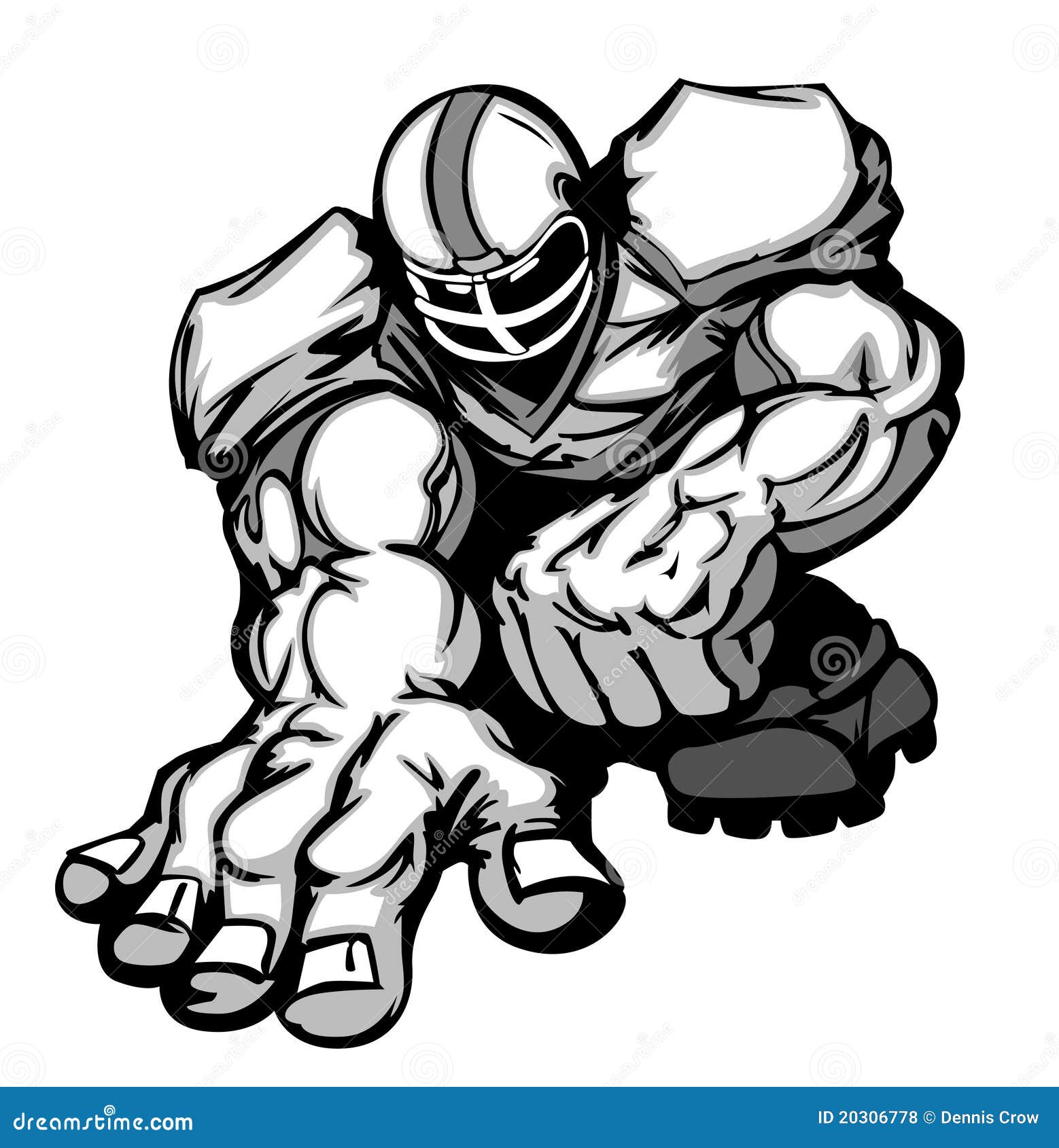 Football Player Lineman Vector Cartoon Stock Vector - Illustration of ...