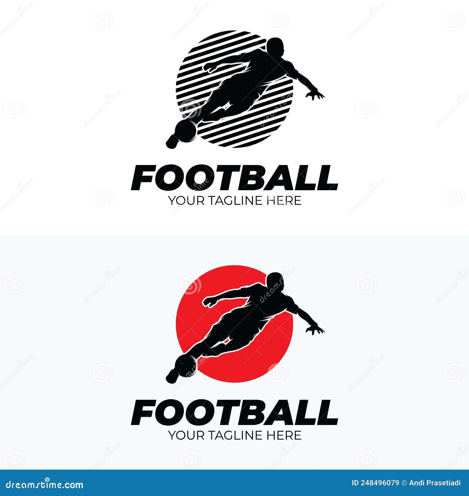 Football Player Logo Design Template Stock Vector - Illustration of ...