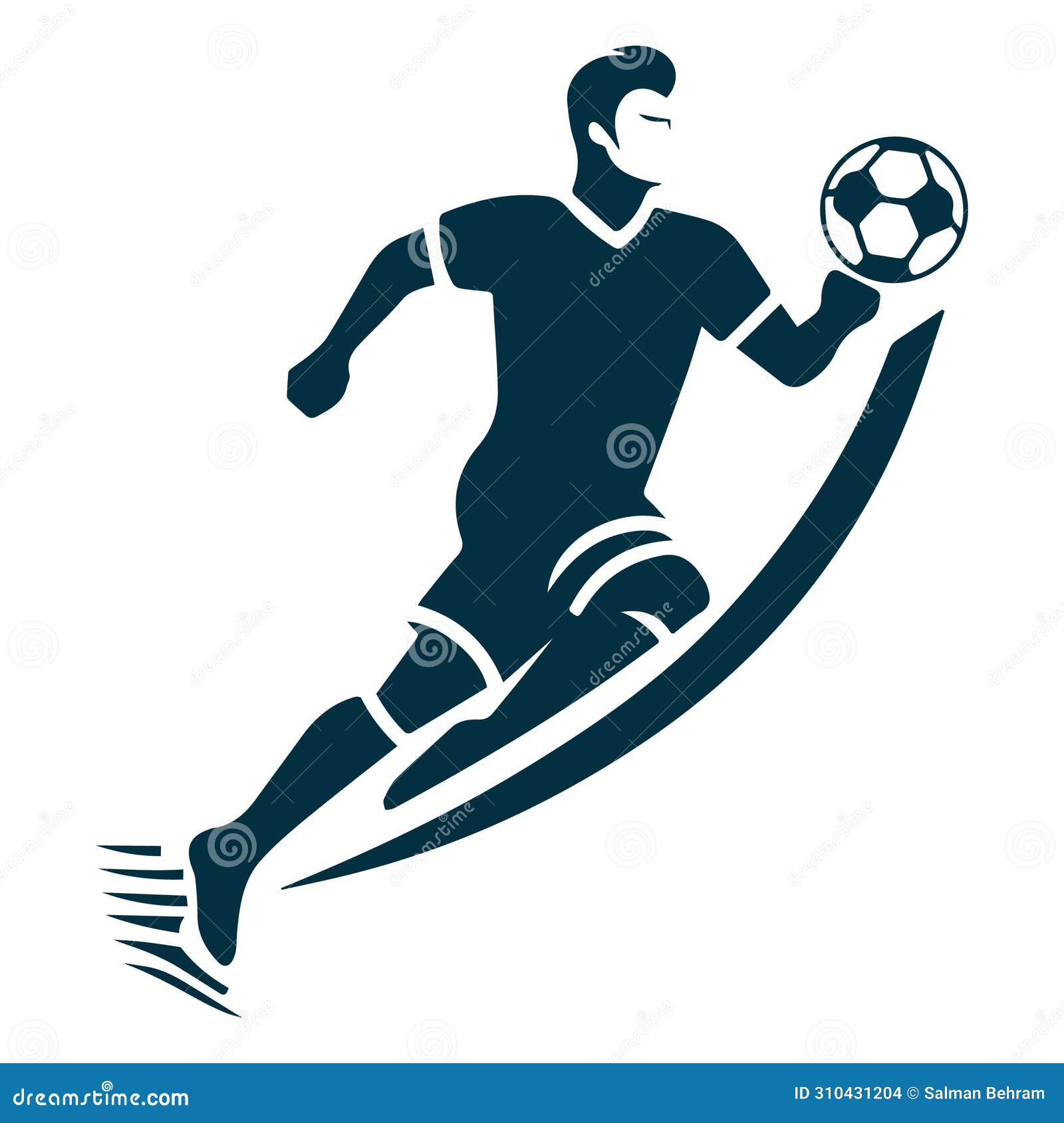 Football Player Logo Design Vector Illustration Stock Vector ...